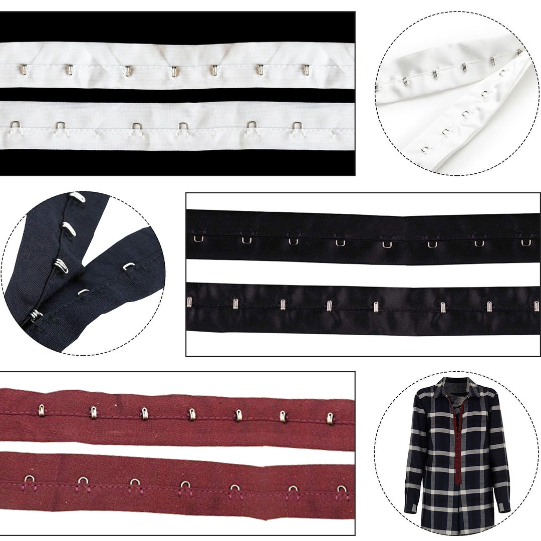 Hook and Eye Tape Trim Cotton Fabric Bra Closures for Dressmaking ...