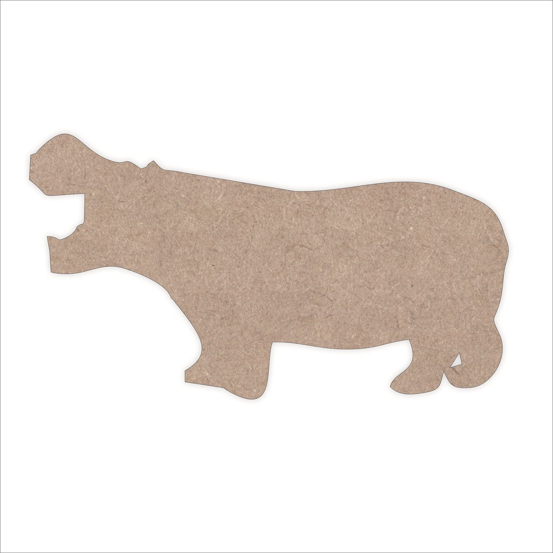 Blank Wooden MDF Laser Cut Shapes Hippo MDF Shapes Kids Art and Craft ...