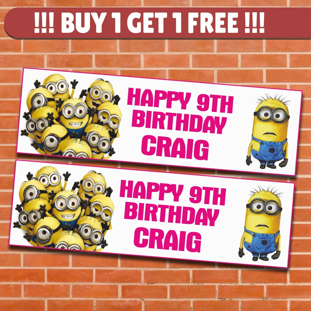 Personalised Kids Birthday Banners Custom With Any Name and Age ...