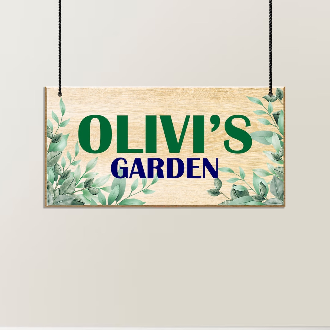Personalised Wooden Garden Sign Custom Plaque With Any Name Wooden ...