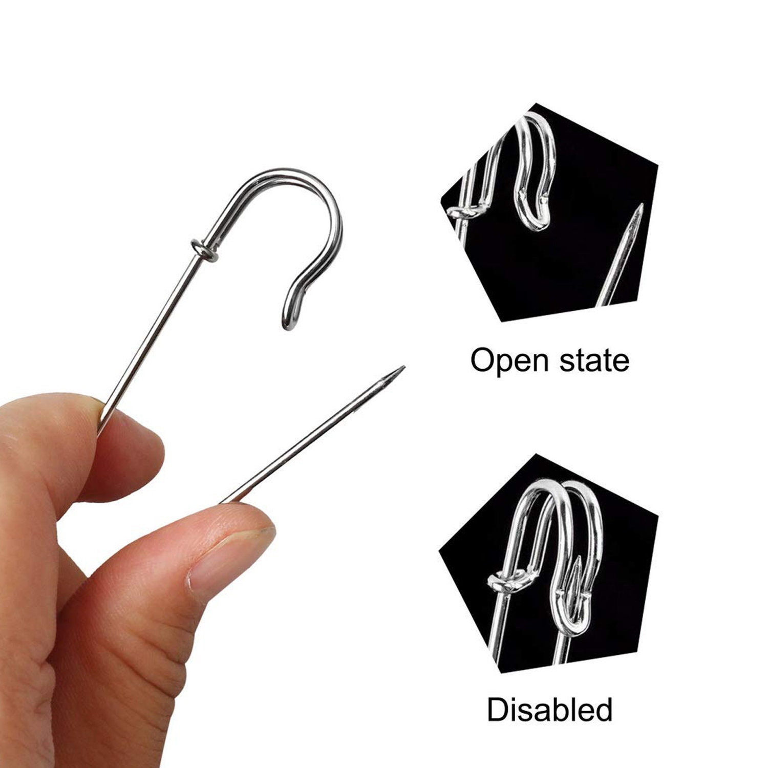 Scarf Brooch Kilt Safety Pins Strong Stainless Steel Silver - Etsy