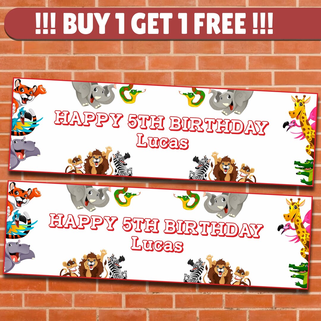 Personalised Jungle Safari Poster Custom With Any Name and Age Zoo ...