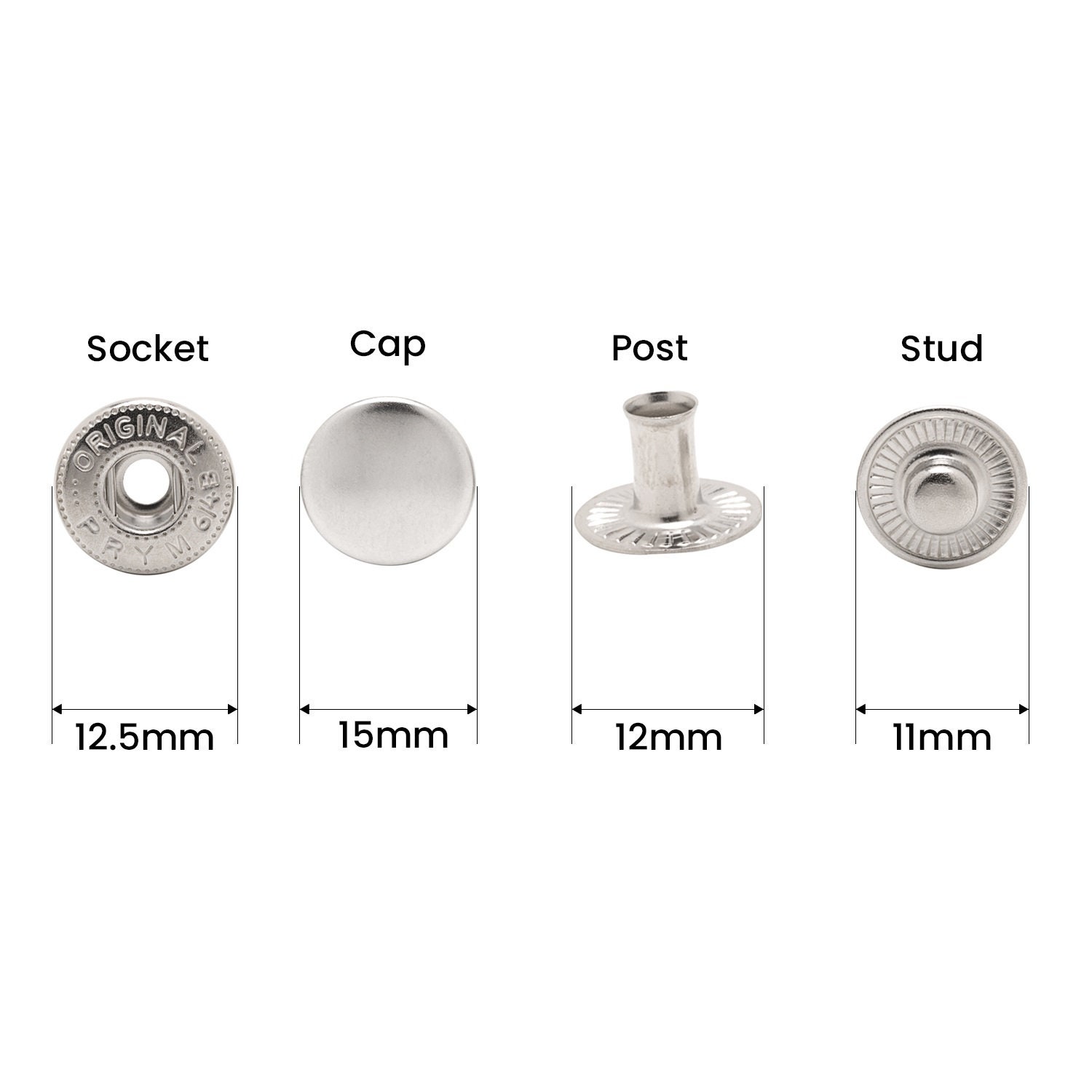 15mm PRYM S Spring Press Studs Brass Snap Fastener No-sew - Etsy UK