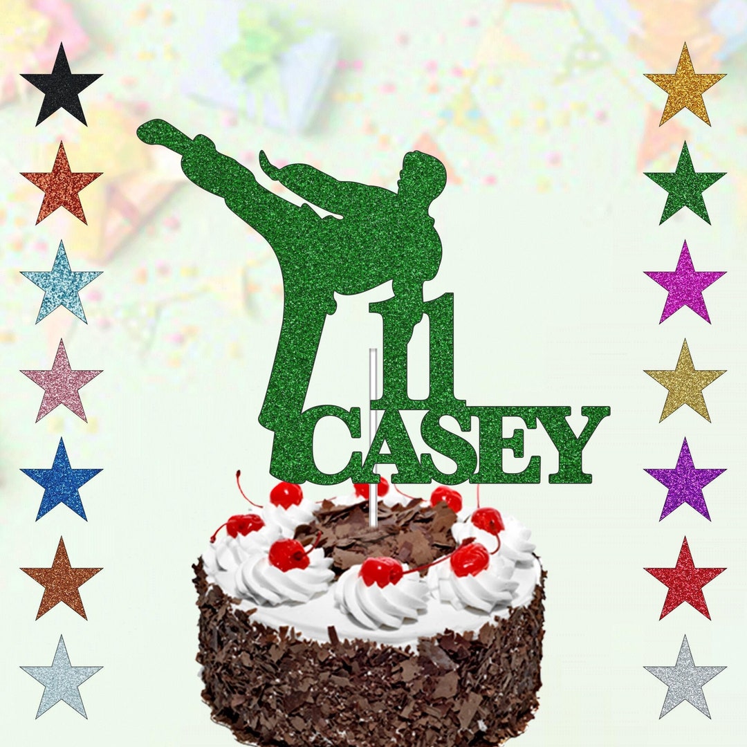 Personalised Karate Cake Topper, Glitter Fighting Karate Cake Topper ...