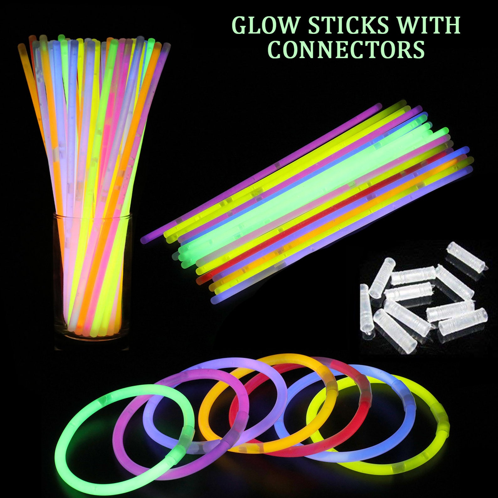Neon Light Glow Sticks Party Pack Glow Sticks With Connector | Etsy Neon Light Glow Sticks Party Pack Glow Sticks With Connector | Etsy