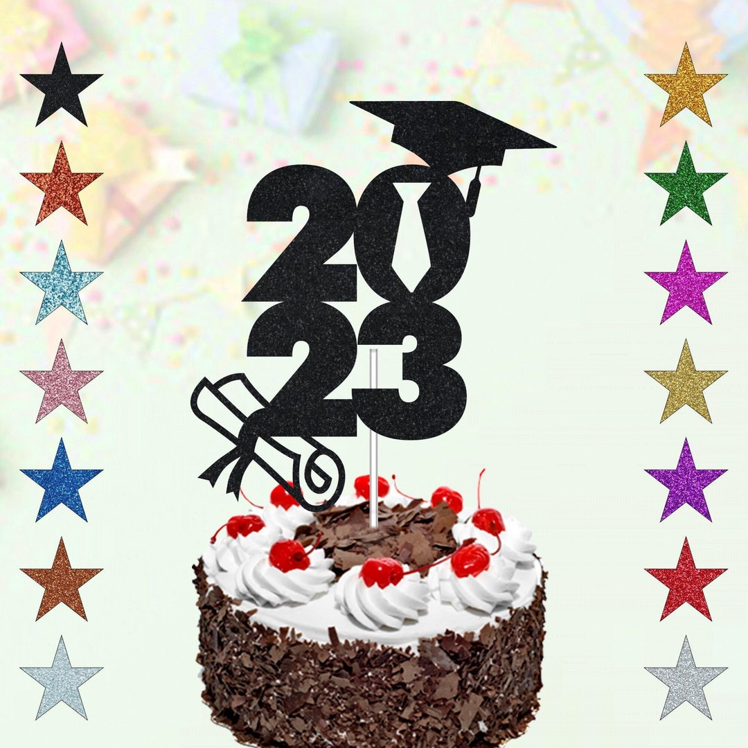 Personalised Graduation Cake Topper Glitter Cake Topper With Any Number ...