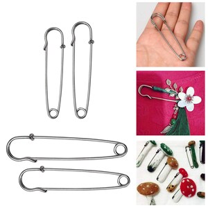 Scarf Brooch Kilt Safety Pins Strong Stainless Steel Silver | Etsy