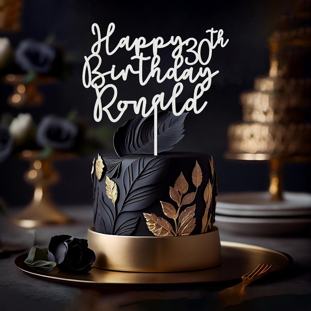 Happy Birthday Topper Custom Any Name and Age Birthday Topper Cake ...