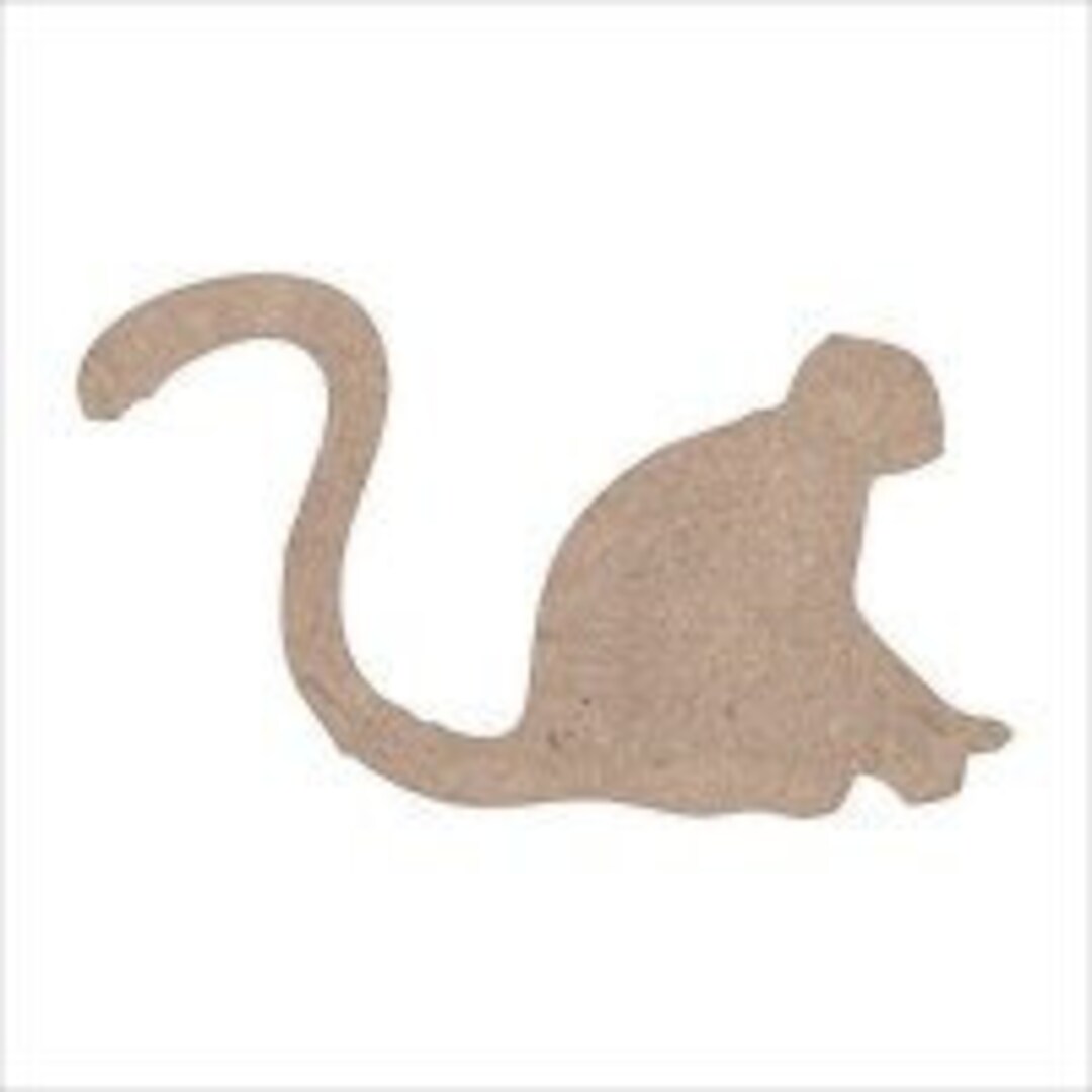 Monkey Wooden MDF Shapes 3mm Blank Laser Cut Embellishment Animal ...