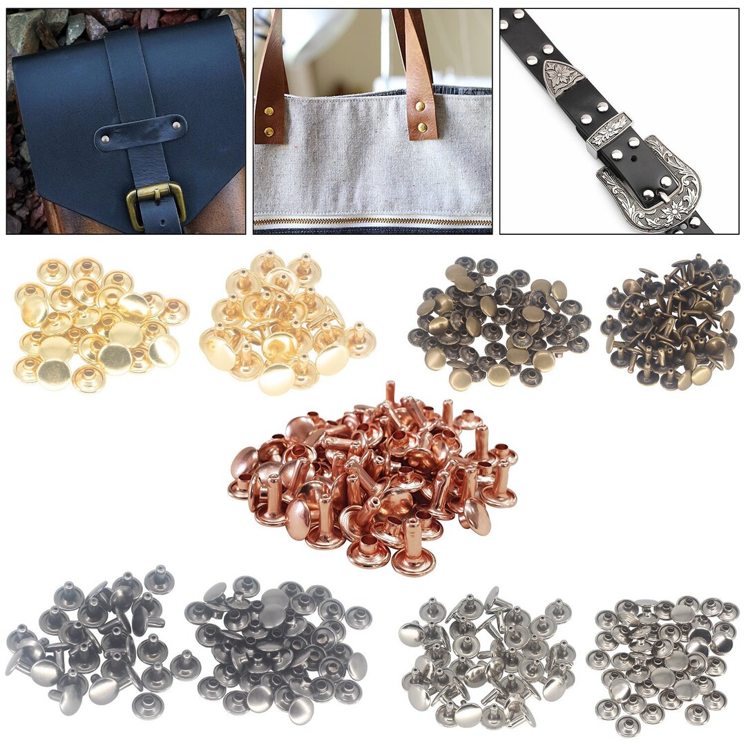 Double Cap Rivets Tabular Rivets for Leathercrafts, Art & Craft ...