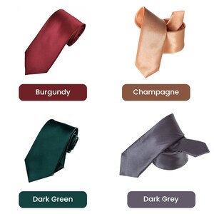 Satin Polyester Plain Stylish and Elegant Look Unisex Neck Tie for ...