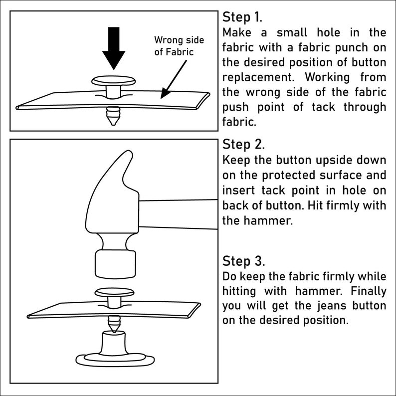 9.5mm Denim Rivet Brass Hat Rivets Studs Button for Jeans - Etsy UK