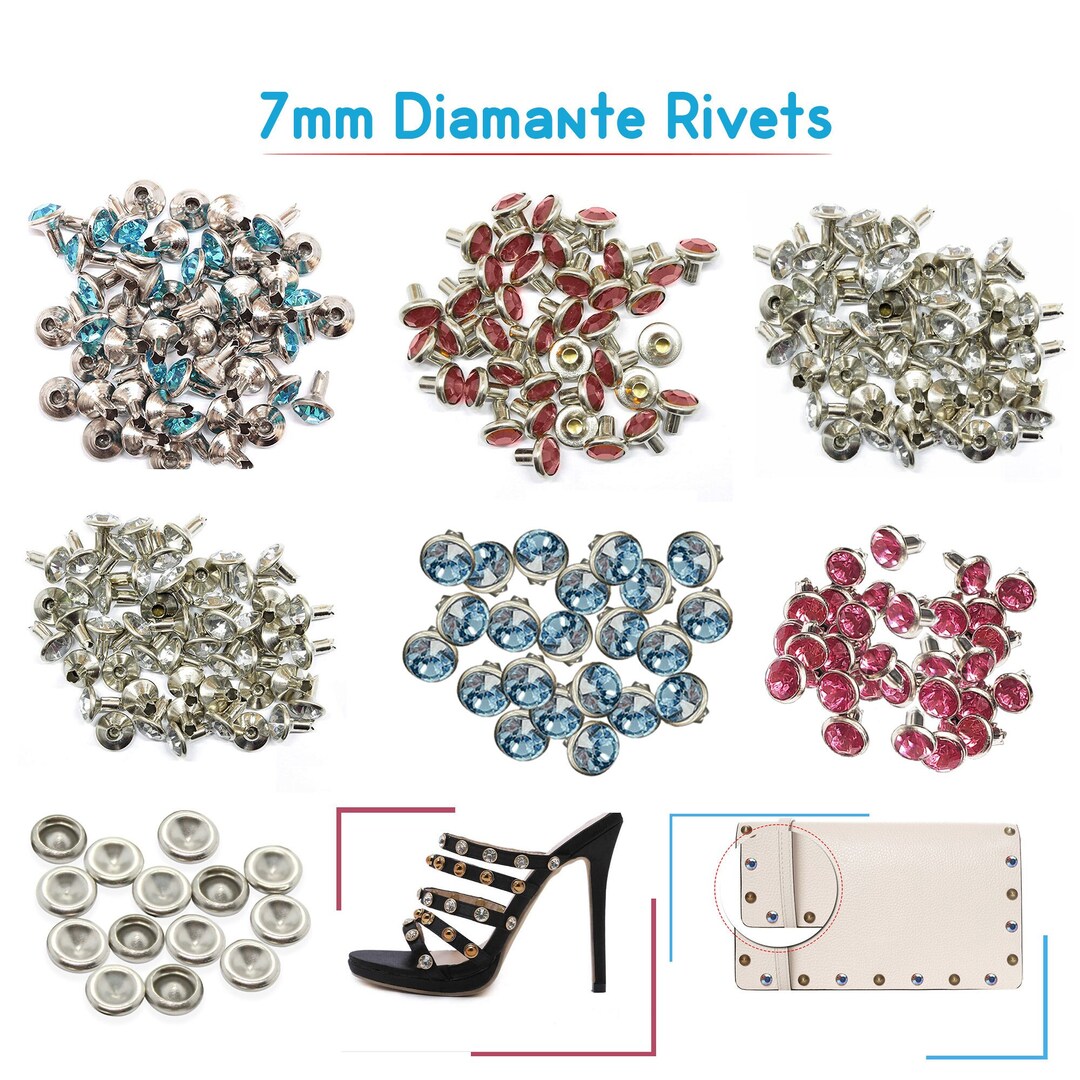 Diamante Rhinestones Rivets Crystal Rivets for Leathercrafts, Jackets ...
