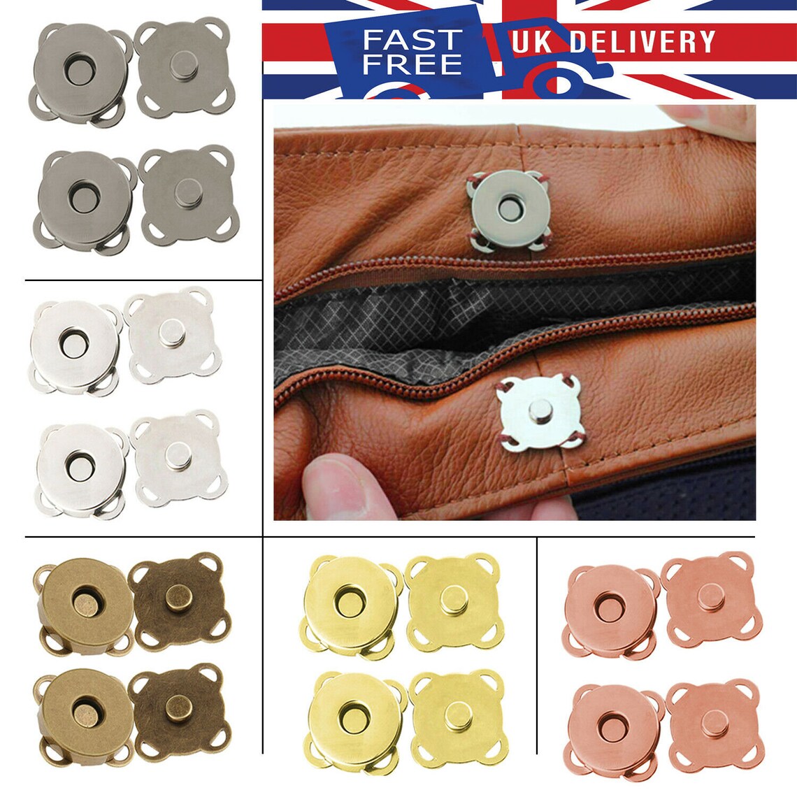 Magnetic Snap Fasteners Metal Clasps Sewing Accessory for DIY | Etsy UK