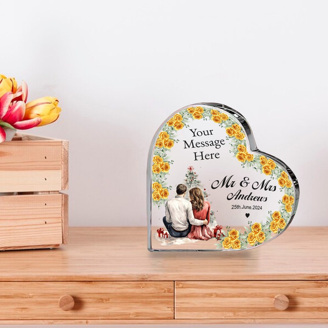 Personalised Wedding Anniversary Block Mr & Mrs With Custome Any Last ...