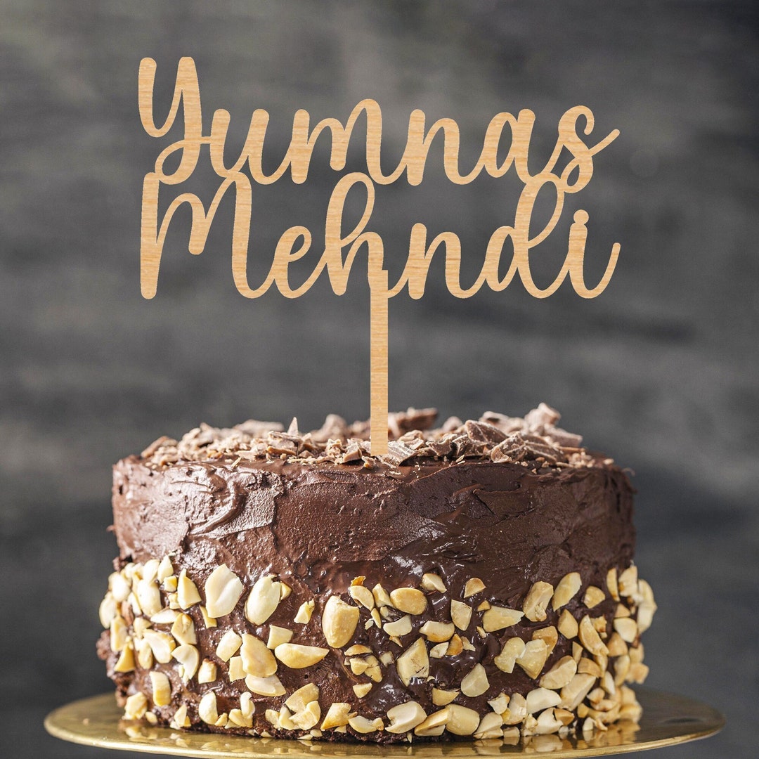 Personalised Mehndi Cake Topper Custom With Any Bridal Name Pre Wedding ...