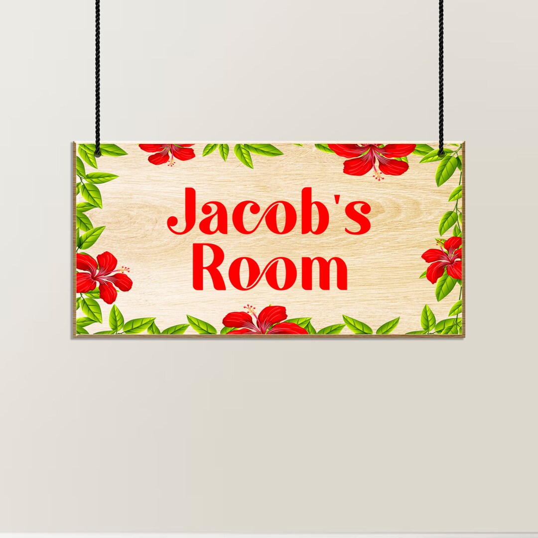Personalised Flower House Sign Custom With Any Name Children's Door ...