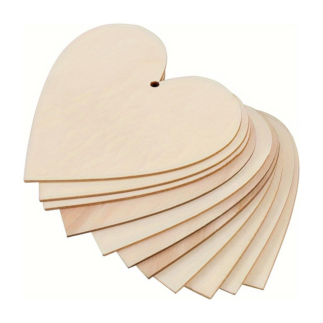 Heart Shape Wooden Heart Ornament, Gift Tag Valentine's Wedding ...