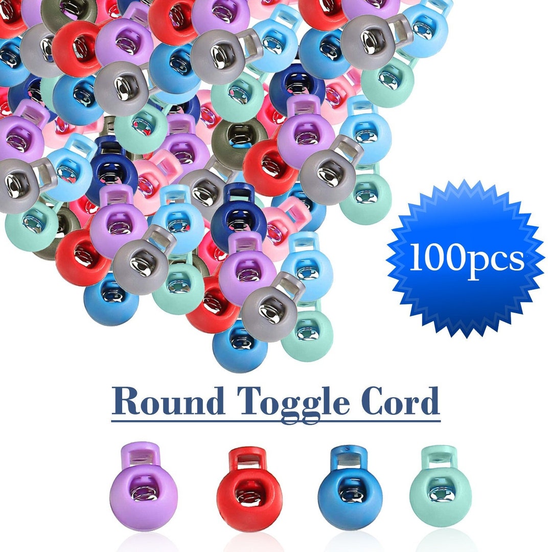 Plastic Spring Cord Locks Multicolor 100pcs Single Hole Sliding Cord ...