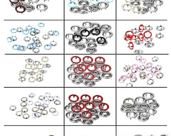 20 Sets of 20mm Solid Brass Snap Poppers Fasteners Prong Ring Press ...