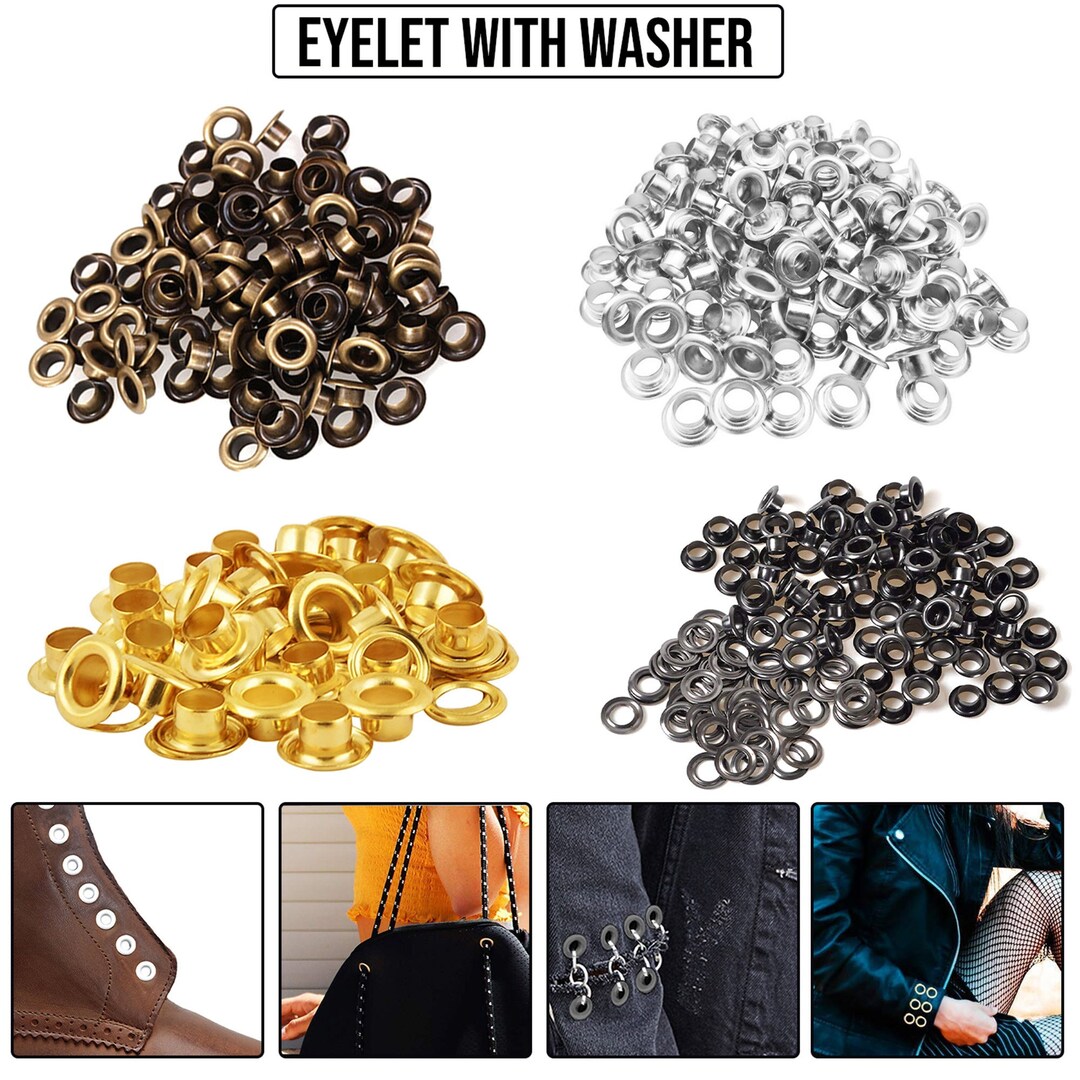 Eyelets Grommets With Washers, Iron Eyelets for Art & Craft Projects ...