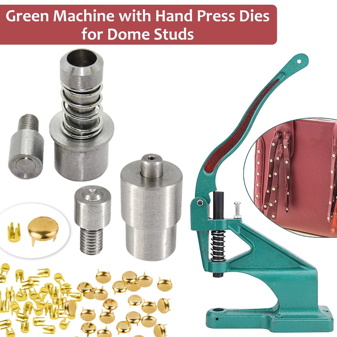 Dome Studs Fixing Dies With Green Hand Press Machine for DIY Art ...