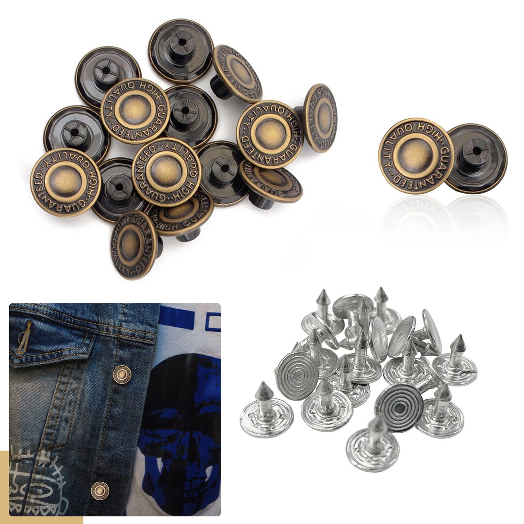 Brass Jeans Button, Tack Fasteners With Aluminum Back Pin for Clothing ...