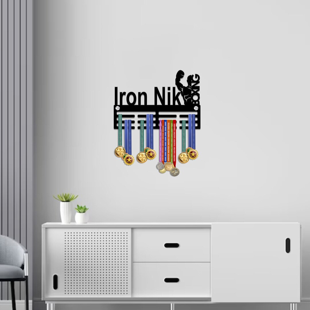 Personalised Boxing Themed Medal Hanger Custom With Any Name Medal ...