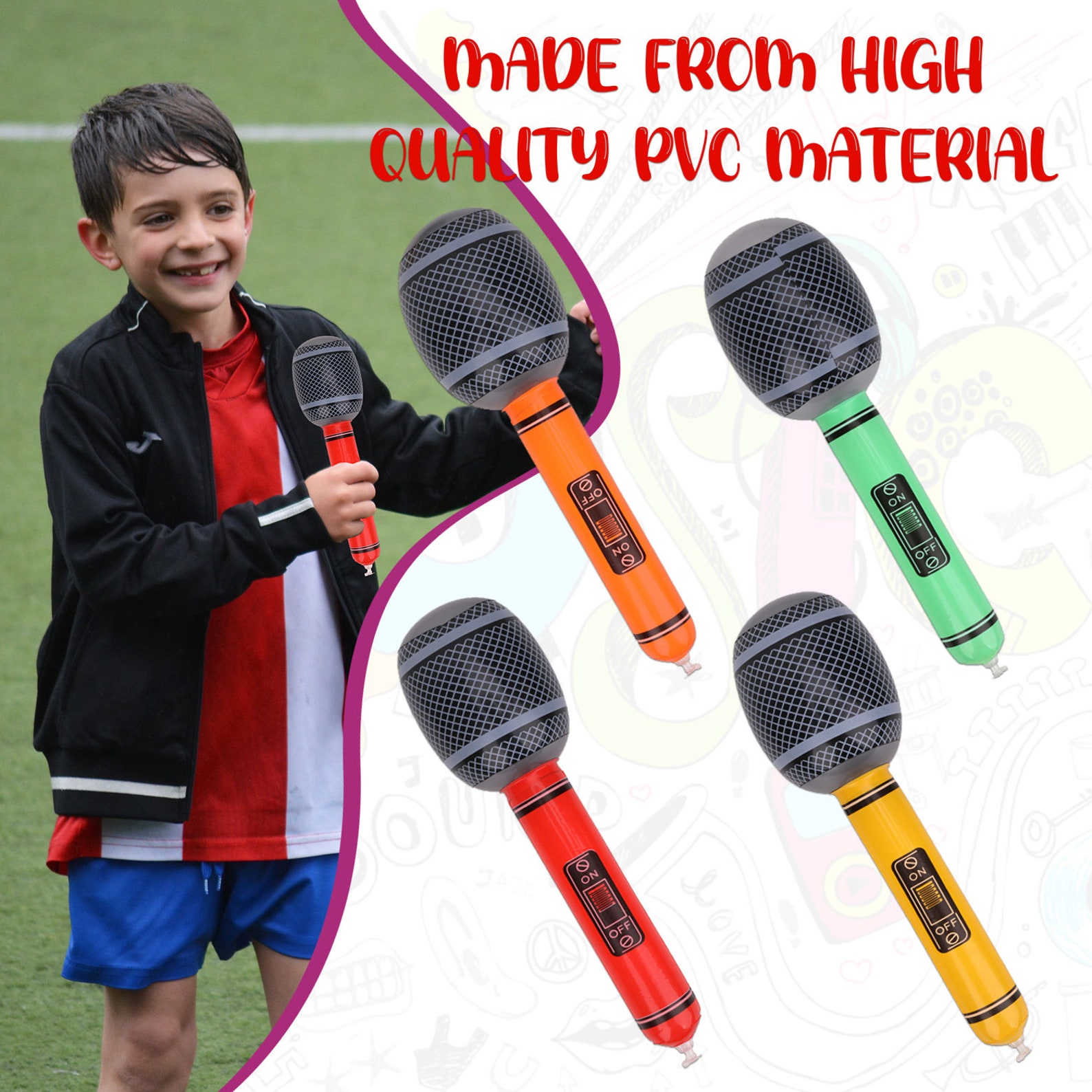 Inflatable Party Props Guitar Microphones Piano Musical - Etsy