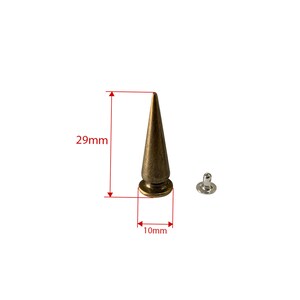 Punk Studs Rivets Spike Long Cone Studs With Pins for Sewing Leather ...
