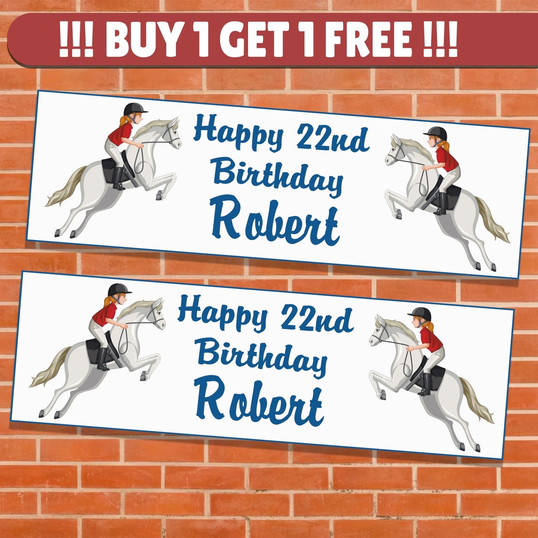 Personalised Horse Rider Banners Custom With Any Name and Age Poster ...