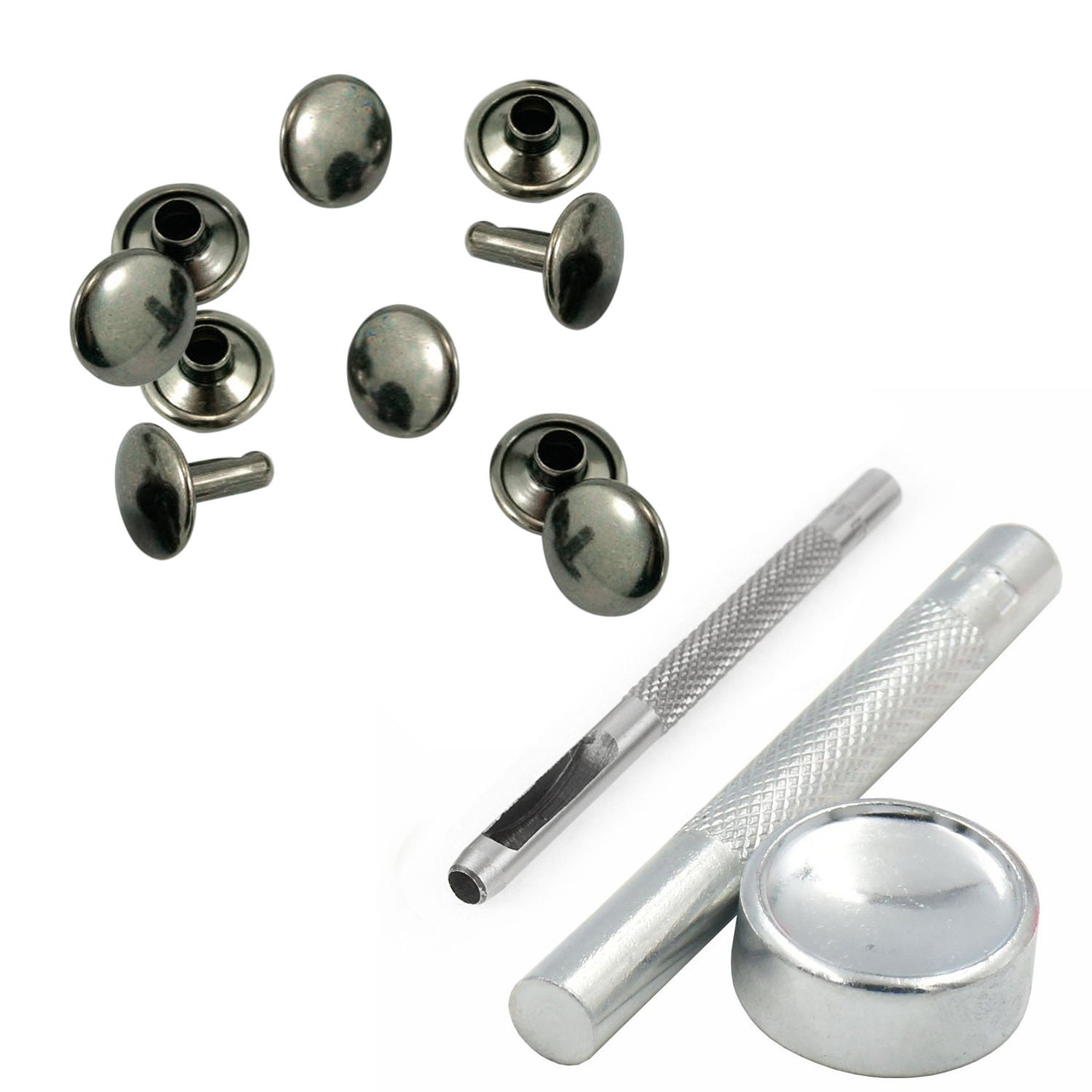 100pcs 15mm Double Cap Tubular Rivets With Rivet Fixing Hand - Etsy UK