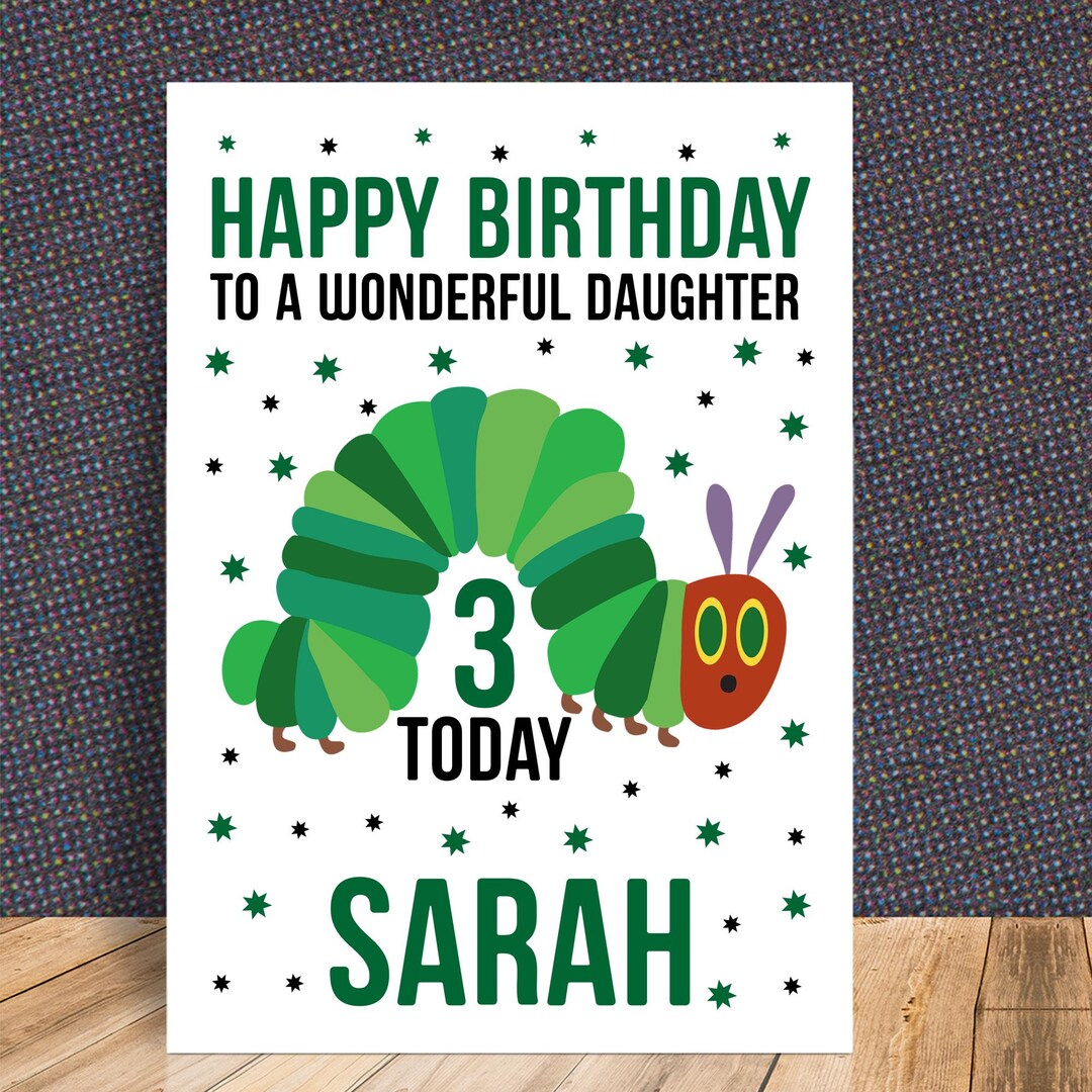 Personalised Caterpillar Birthday Card Custom Name Age and Relation ...