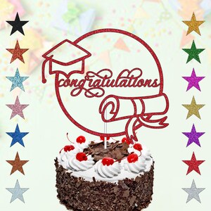 Congratulations Cake Topper Glitter Graduation Cake Topper Graduation ...