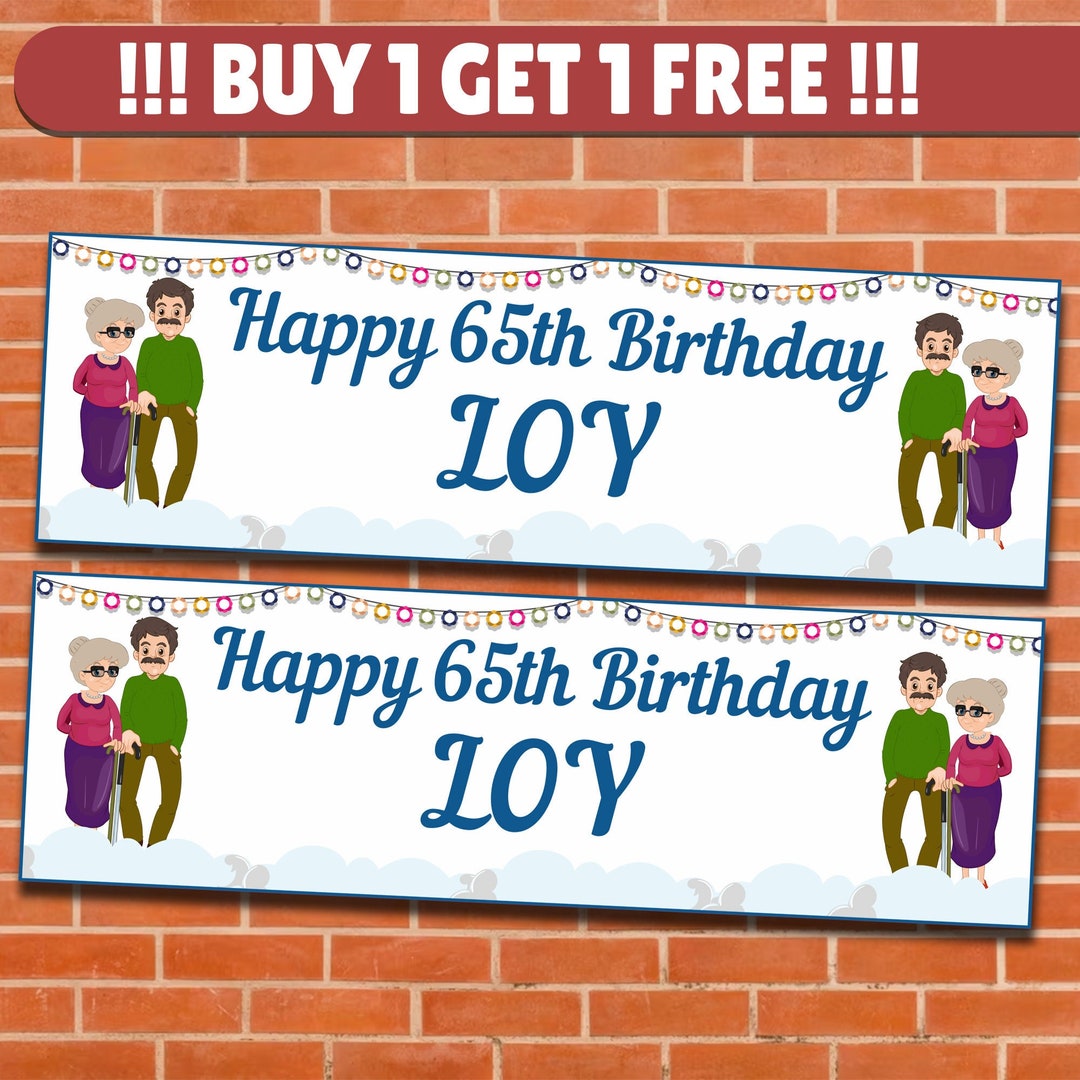 Personalised Birthday Banner for Men Women Custom With Any Name and Age ...