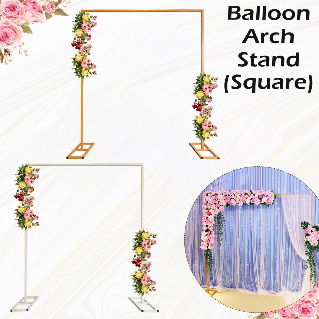 Square Wedding Arch Stand, Metal Balloon Arch Stand and Base, 200cm X ...