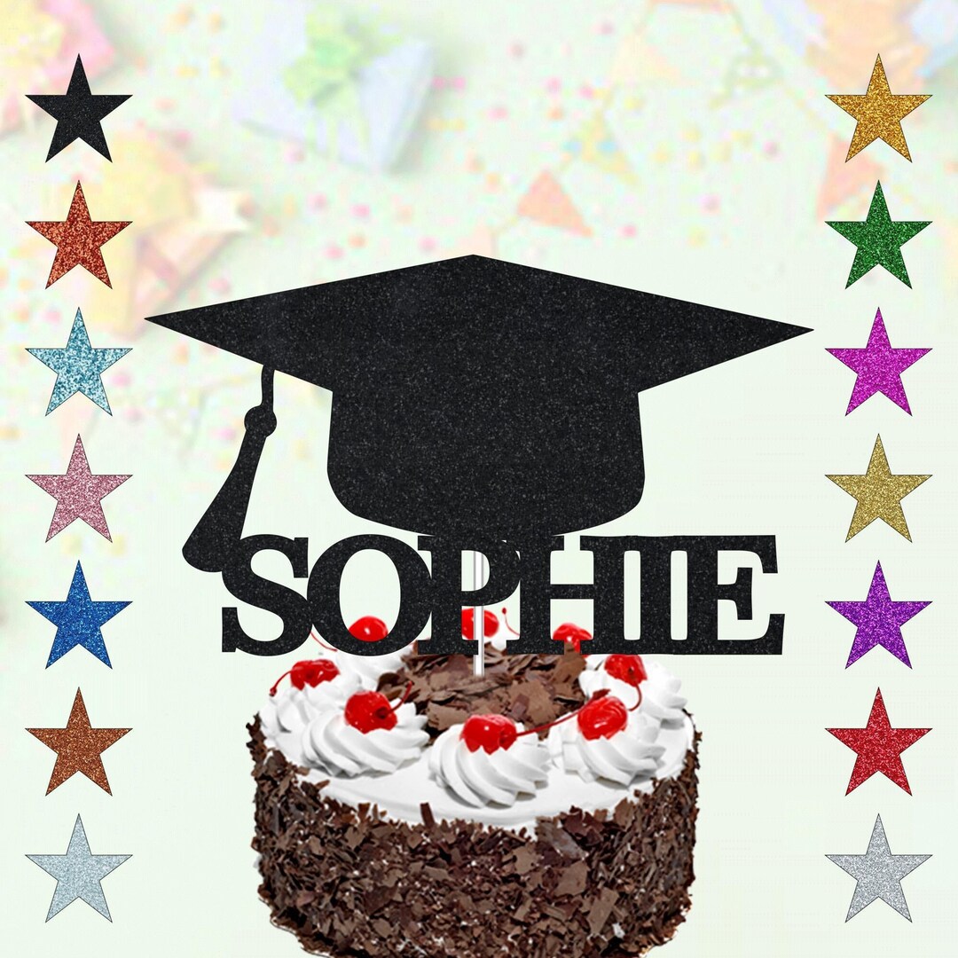 Graduation Hat Cake Topper University Bachelors Master Academic Hat ...