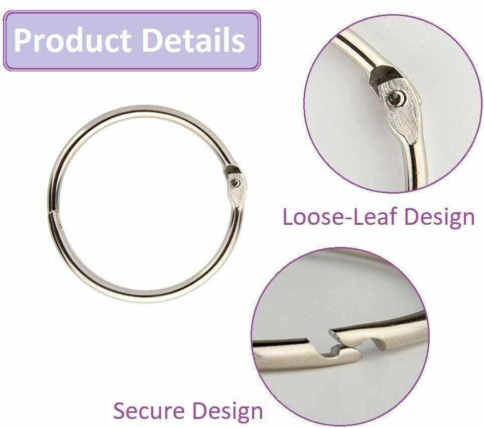 Loose Leaf Rings Metallic Snap Closure Binder Card Book Ring - Etsy UK