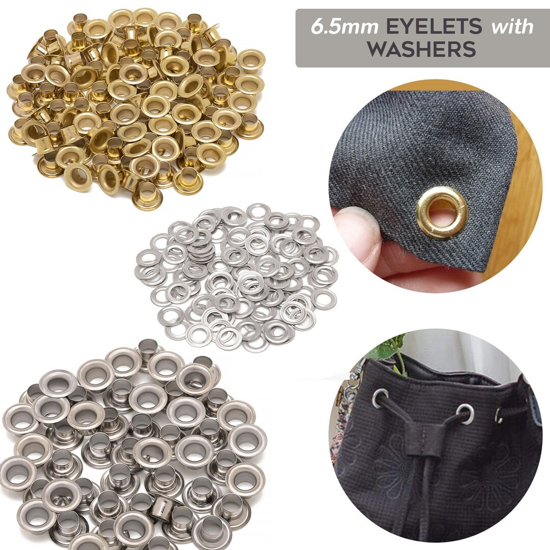 6.5mm Eyelets Grommets With Washers Iron Grommets for Leathercrafts ...