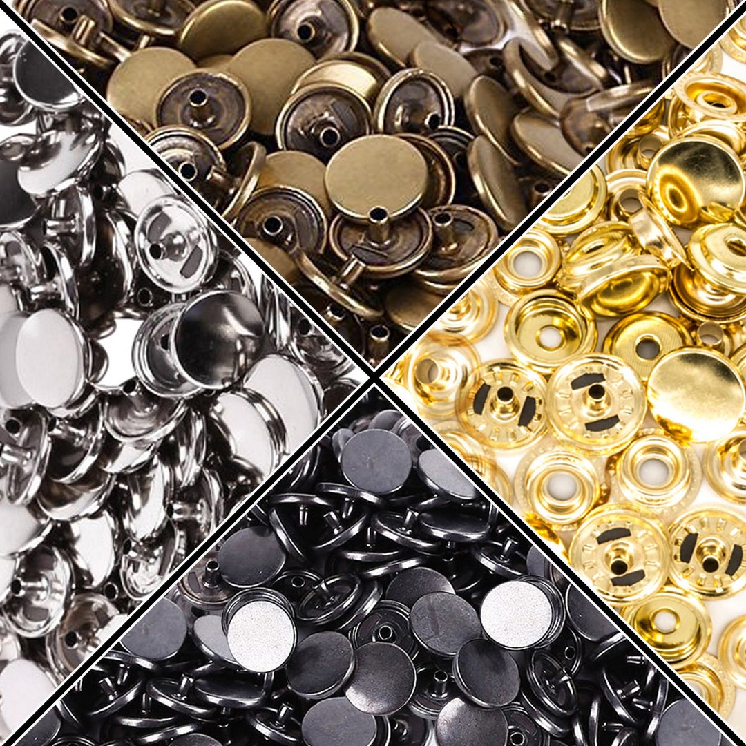 12mm Large Press Studs Snap Fasteners Large Four-part Snaps for DIY Art ...