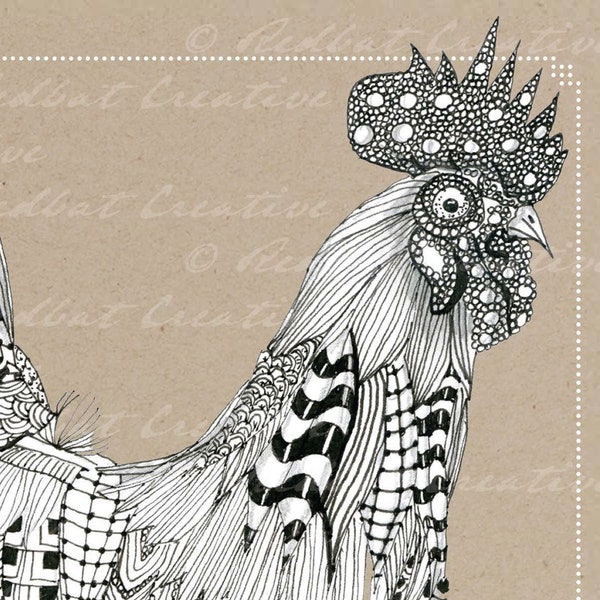 Zentangle Chicken - Etsy