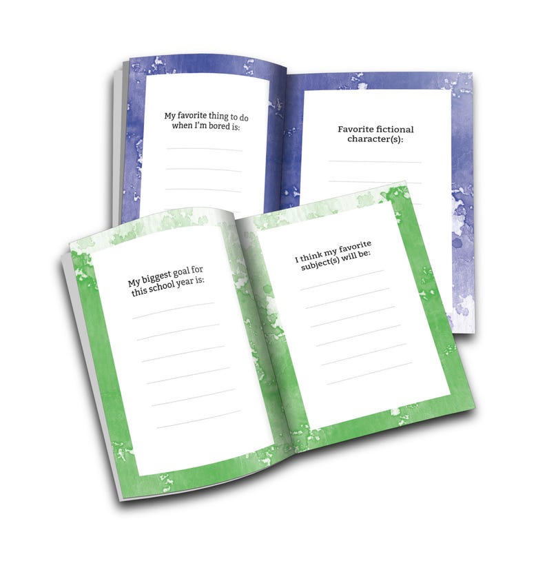 School Year Memory Book, Double-sided, First and Last Day of School ...