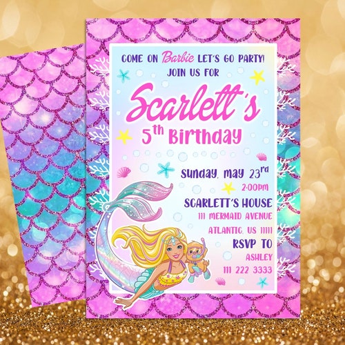 Mermaid Invitation Mermaid Invites Instant Download Mermaid | Etsy