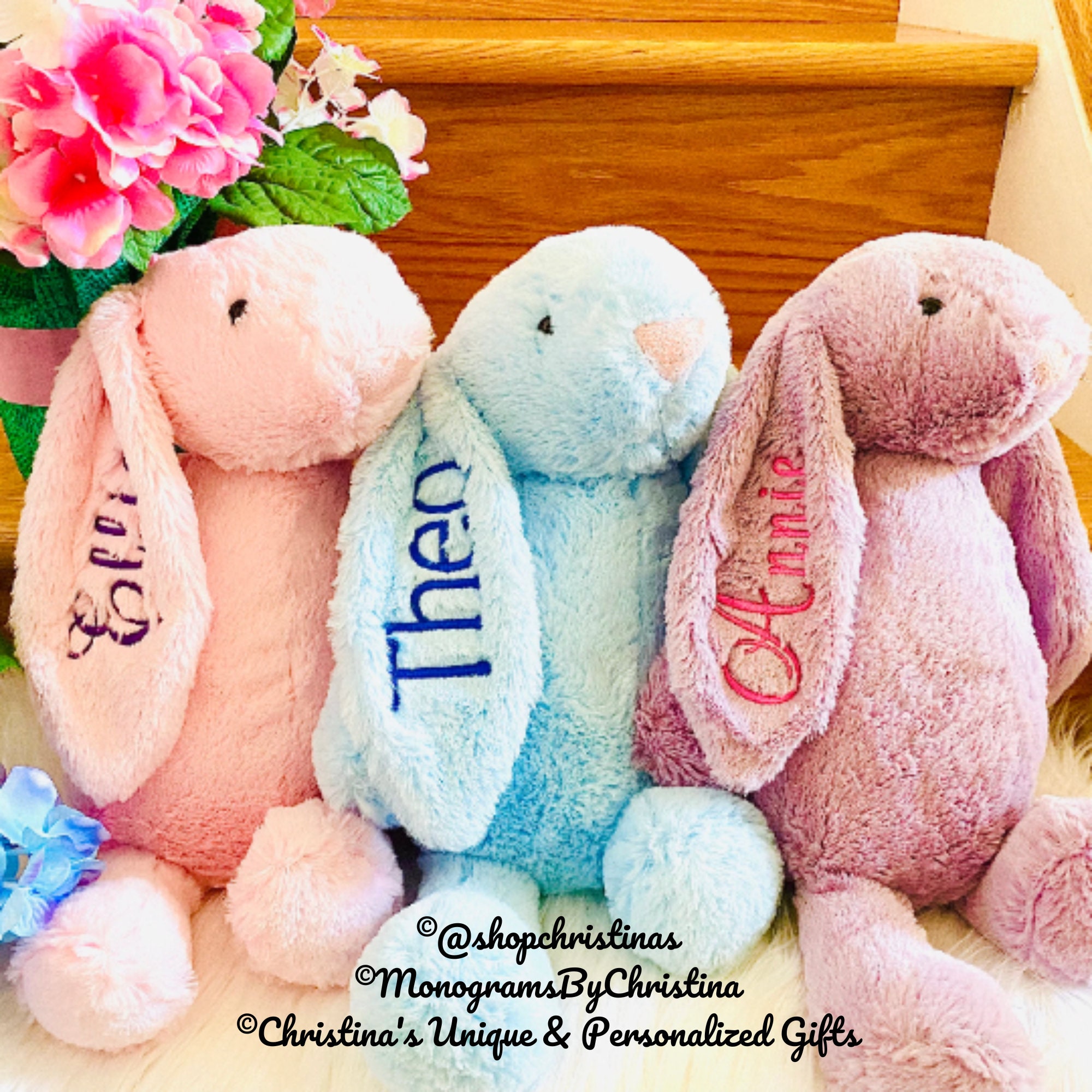 Bunny Personalized 16 Tall Embroidered Easter Bunny Easter Bunny ...