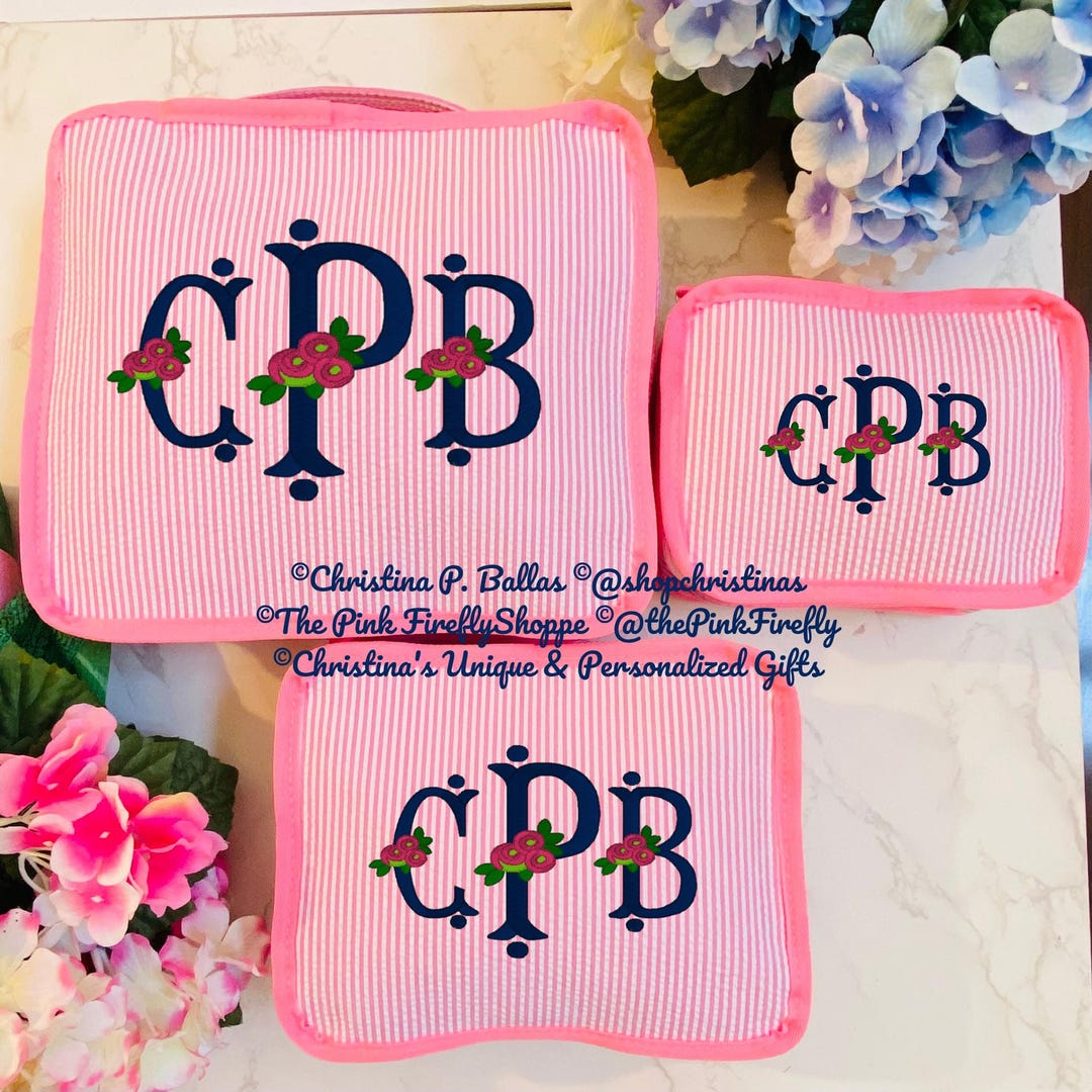 Personalized Packing Cubes Set of 3 | Monogram Travel Set | Embroidered ...