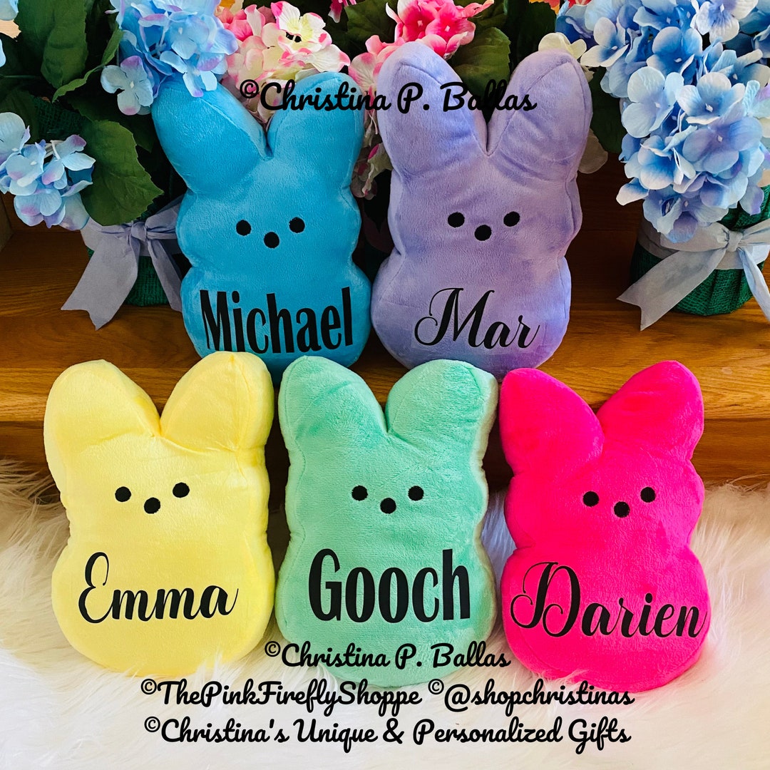 Plush Easter Peeps Personalized 9.5" Tall | Bunny Gift Boys and Girls ...