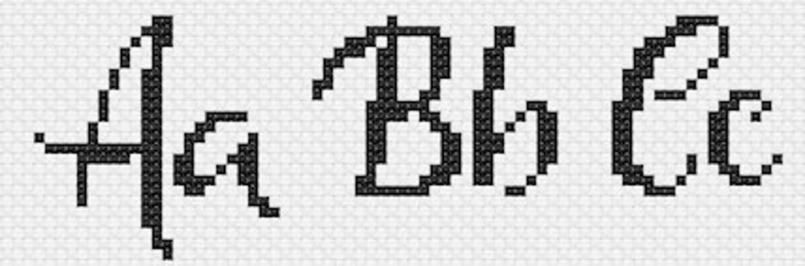 Handwritten Brush Lettering Cross Stitch Font Pattern Alphabet | Etsy