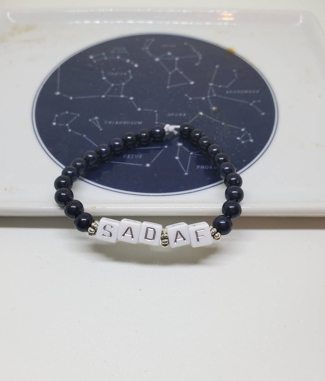 Sad AF Beaded Bracelet Mental Health Awareness - Etsy