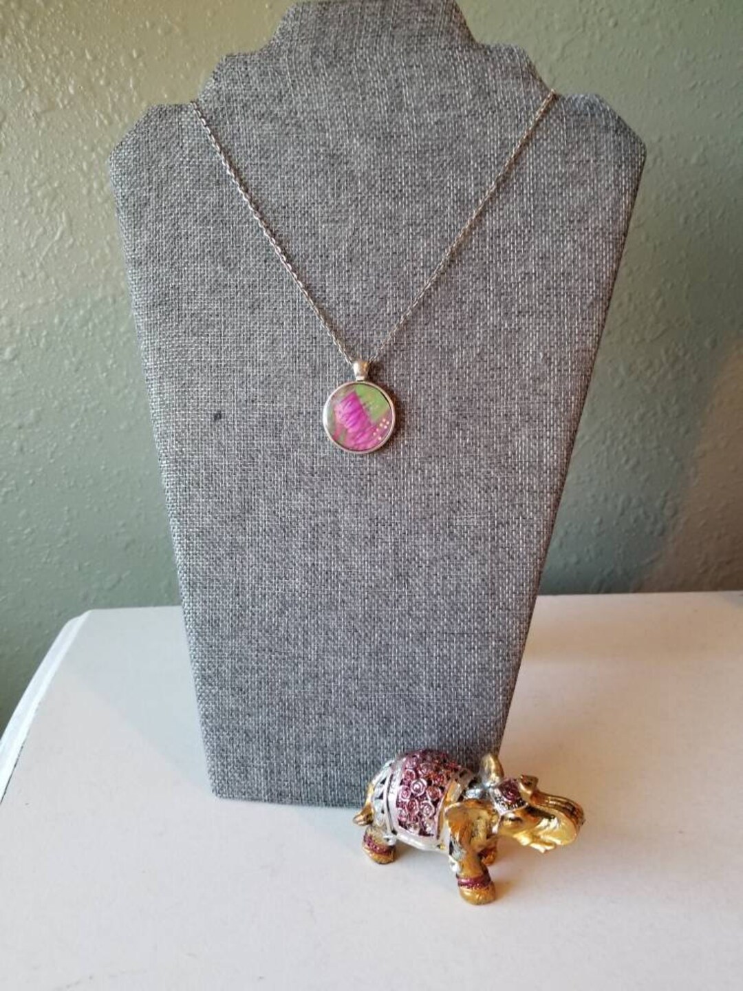 Slashes of Life Round Original Fluid Art Necklace Pendant With Chain ...