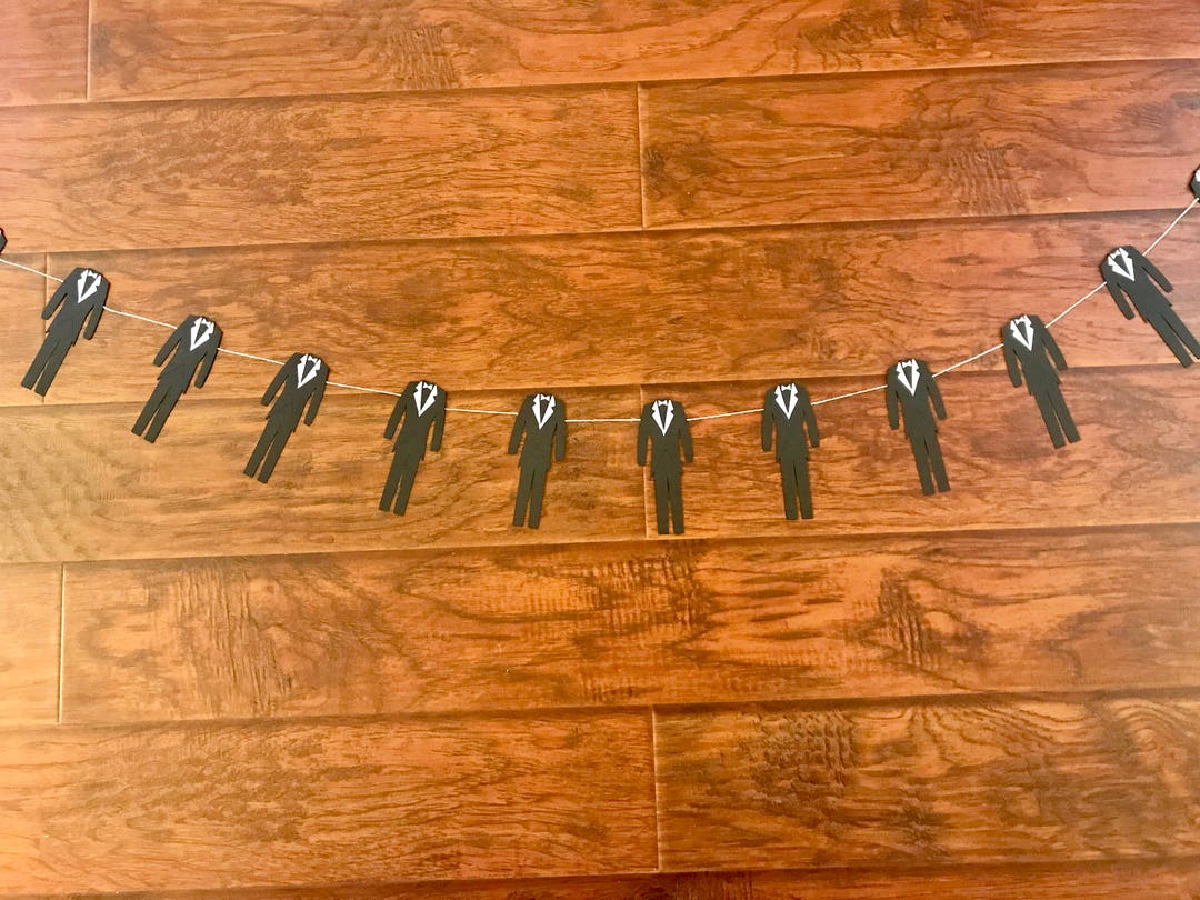 Tuxedo Garland; Wedding Shower Decorations - Etsy